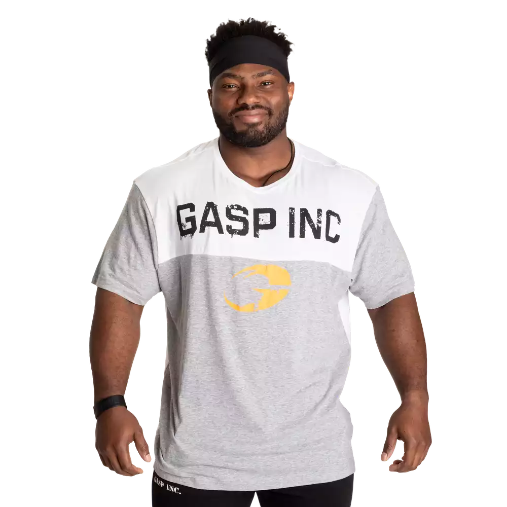 Gasp Two Color Original Tee, gråmelert/hvit t-skjorte fra GASP ...